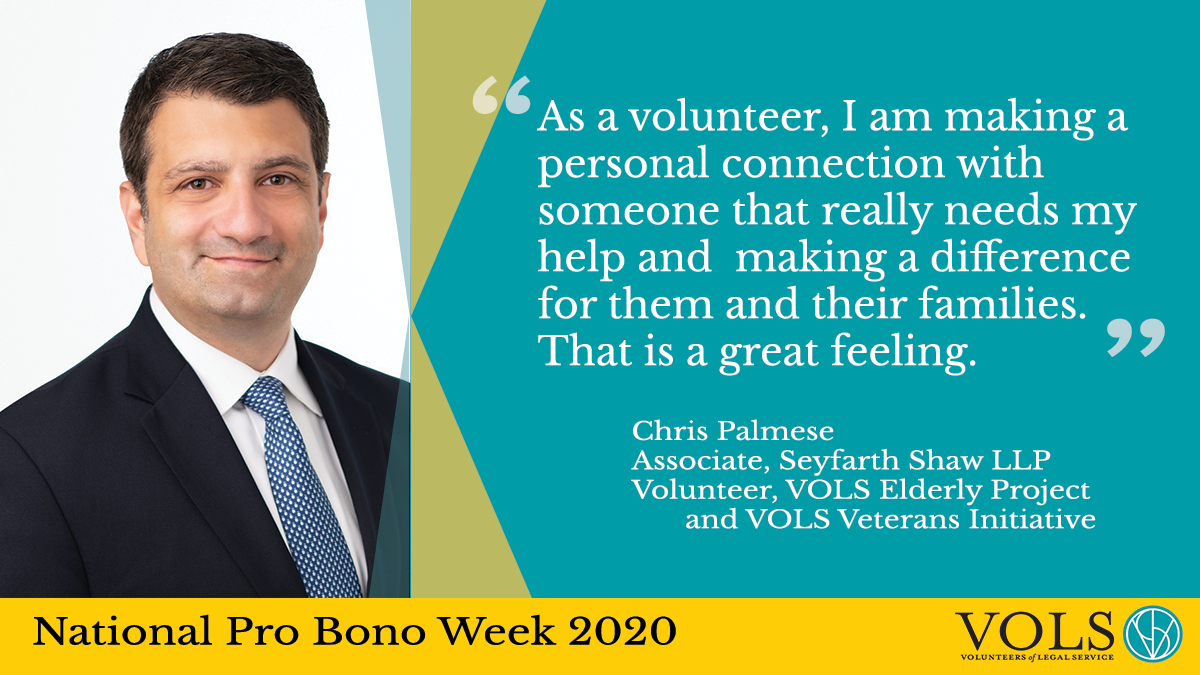 Pro Bono Week Spotlight: Chris Palmese - VOLS - Volunteers of Legal Service