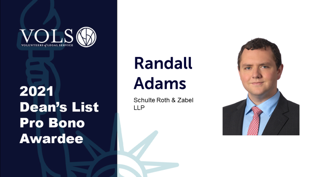 VOLS Pro Bono Dean’s List 2021 - VOLS - Volunteers of Legal Service