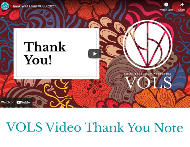 What’s New – VOLS – Volunteers of Legal Service