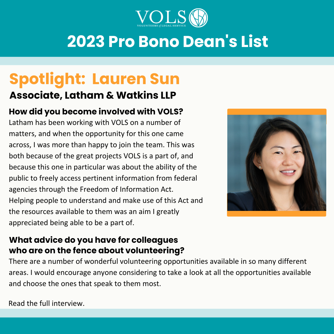 Volunteers of Legal Service Announces Its 2023 Pro Bono Dean’s List – VOLS – Volunteers of Legal ...